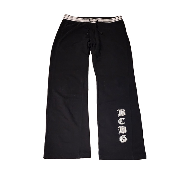 BCBG | Pants & Jumpsuits | Bcbg Black Wideleg Flare Jogger Sweat Pants ...